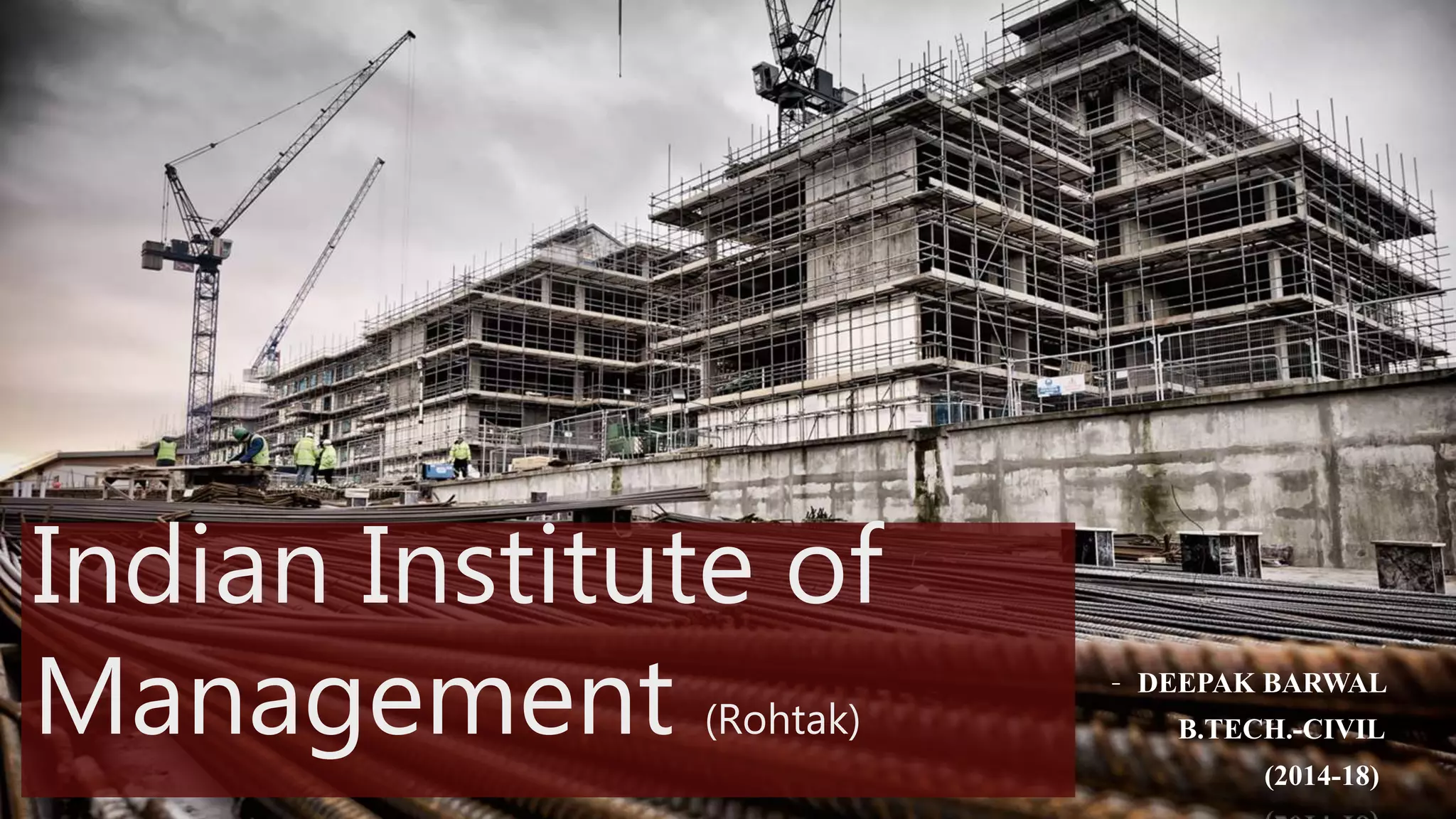 Construction of Institutional Building | PPTX