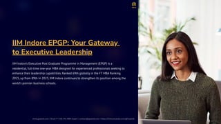 IIM-Indore-EPGP-Your-Gateway-to-Executive-Leadership | PDF