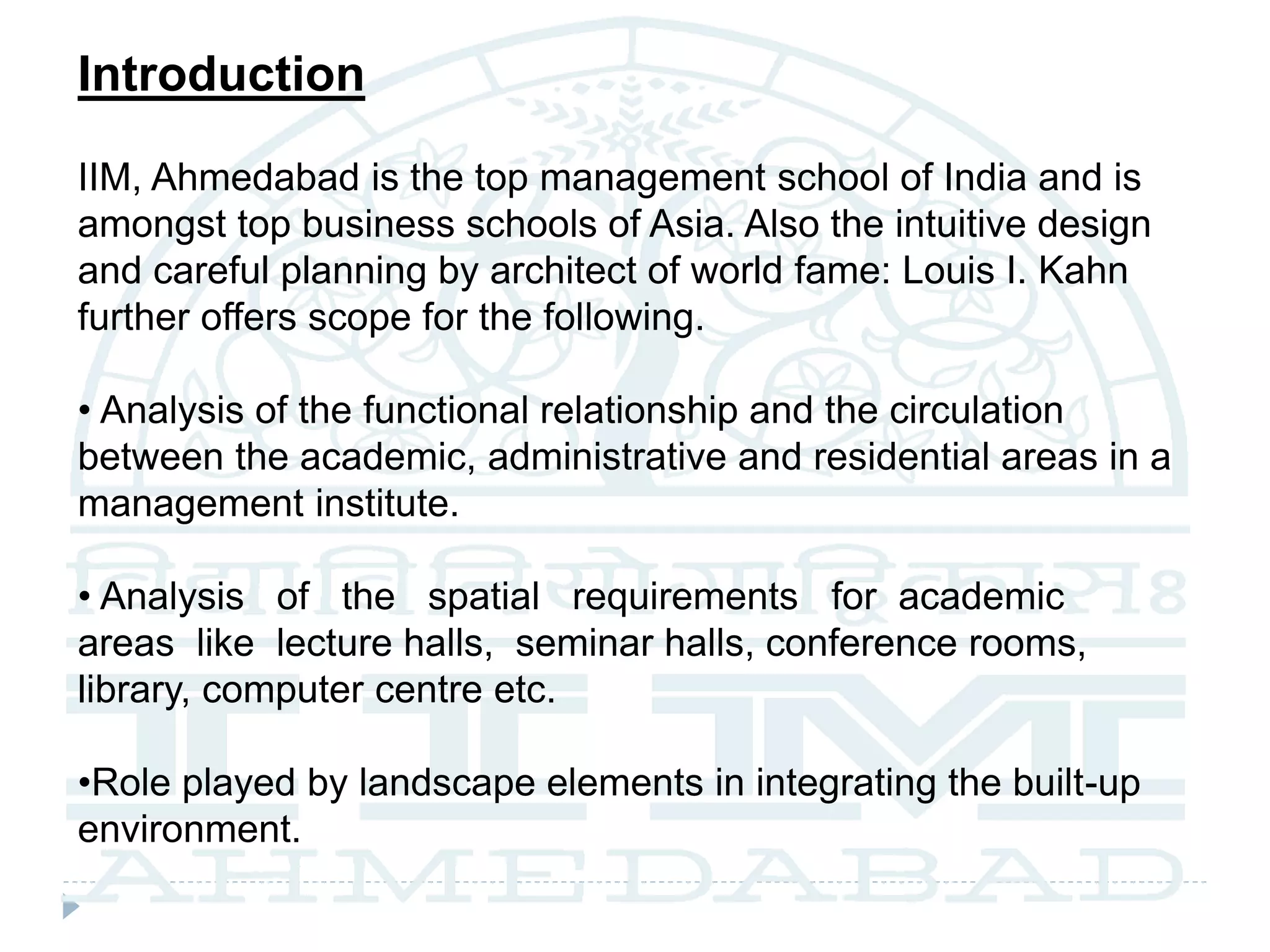 Architecture case study - IIM Ahemdabad | PPTX