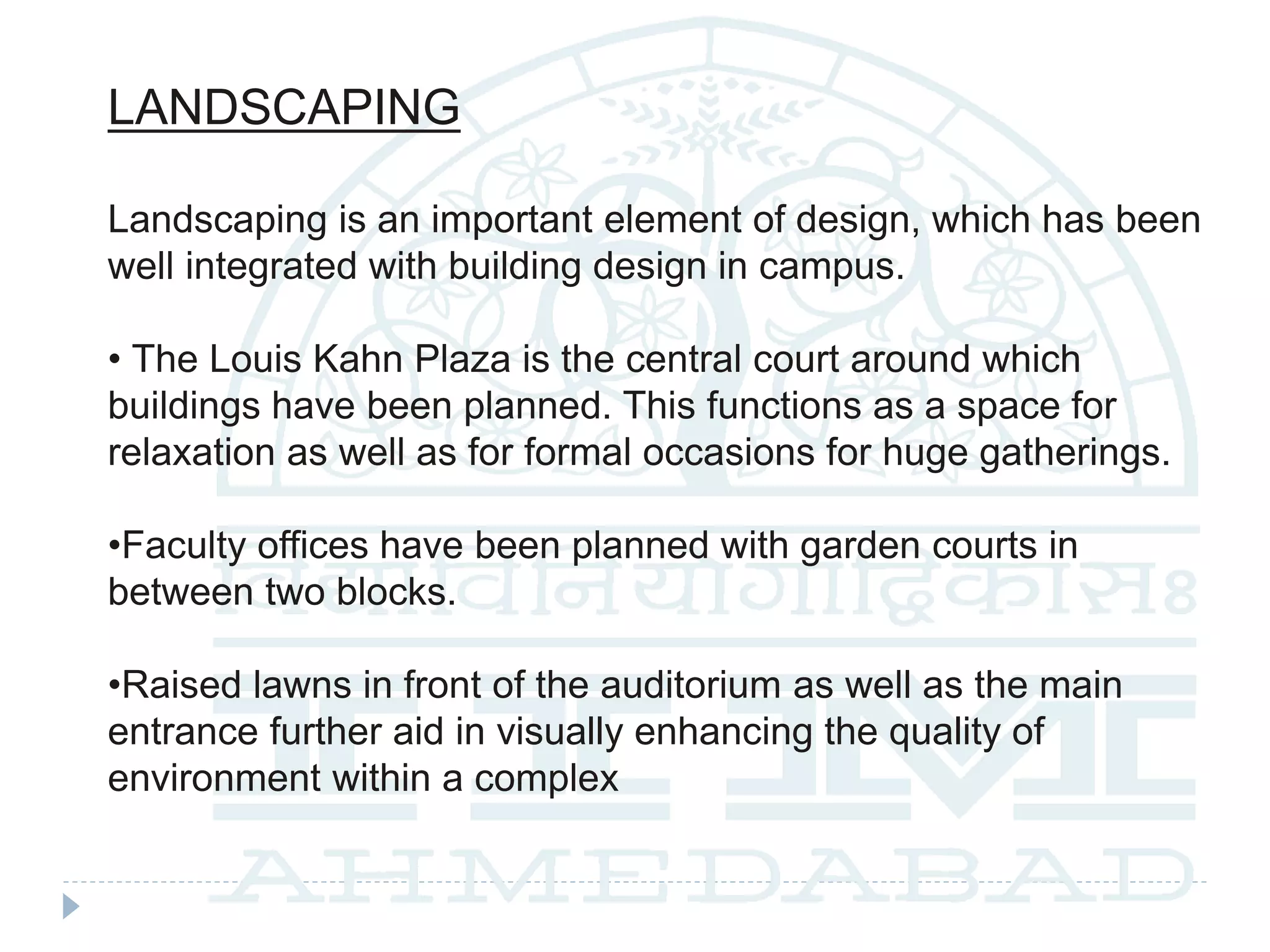 Architecture case study - IIM Ahemdabad | PPTX