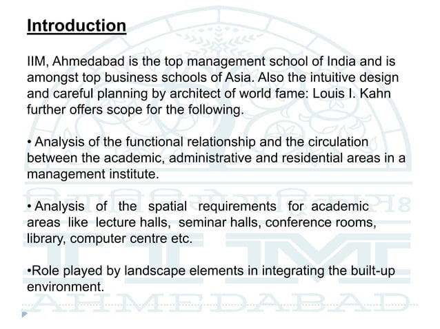 Architecture case study - IIM Ahemdabad | PPTX