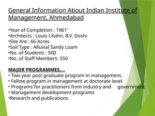 IIM A THE GREAT TEMPLE OF MANAGEMENT INDIA | PPTX