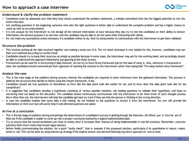 IIM AHMEDABAD 2021-22 CASE STUDY BOOK.pptx | Management Consulting ...