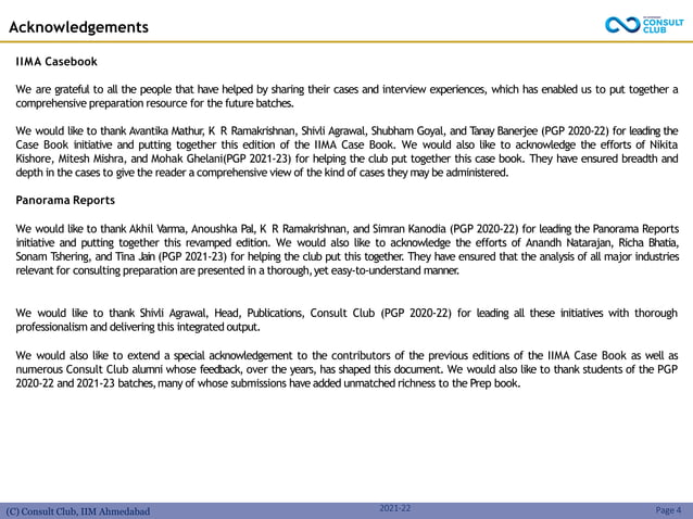 IIM AHMEDABAD 2021-22 CASE STUDY BOOK.pptx | Management Consulting ...