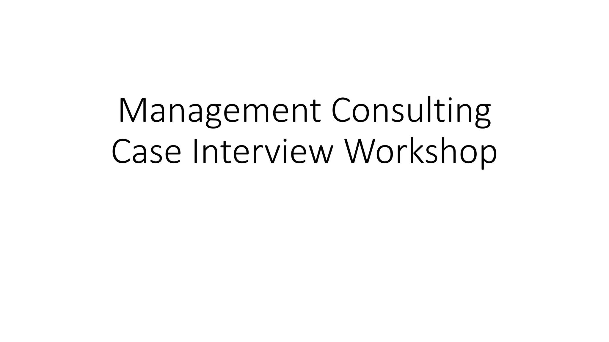 Management consulting case interview | PDF