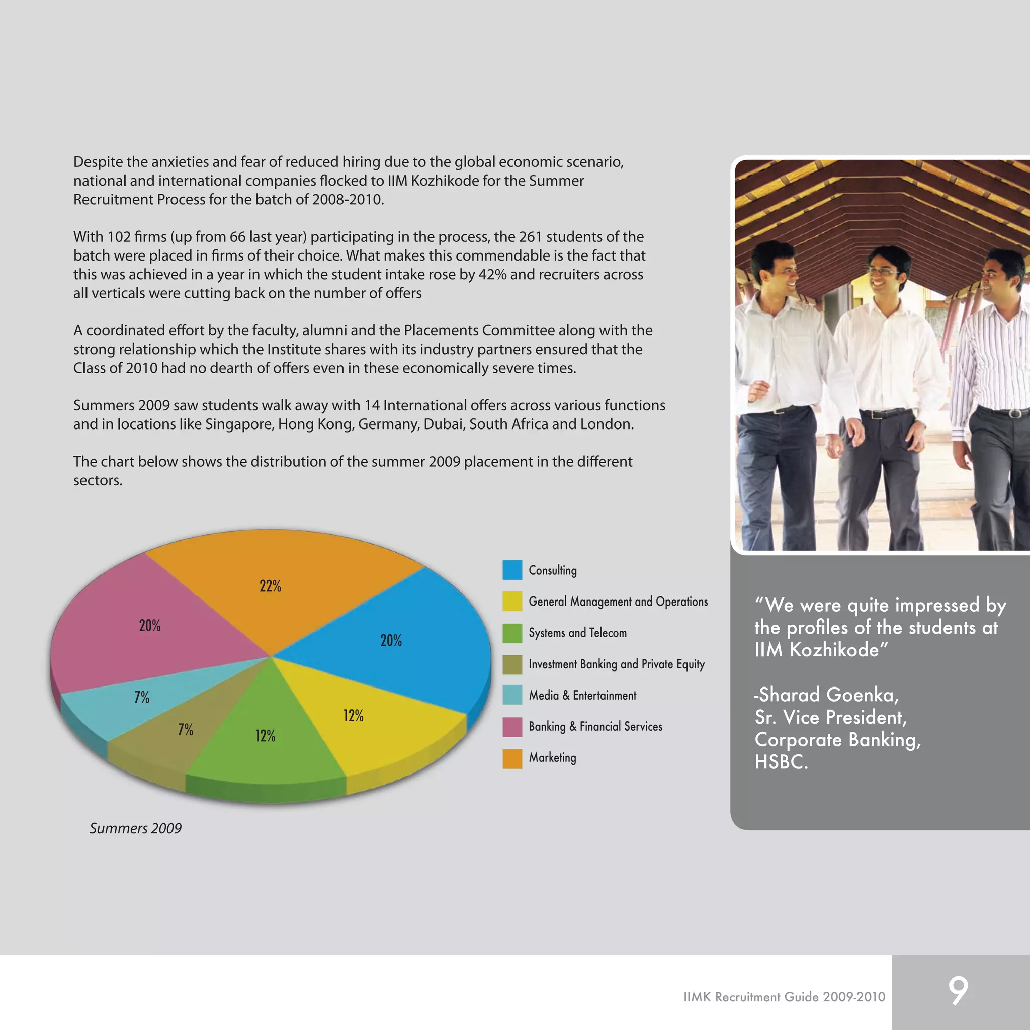 IIM Kozhikode Placement Brochure | PDF