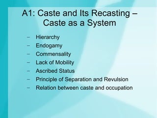 Iim calcutta indian social structure - caste and recasting | PPT