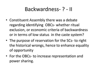 Iim calcutta indian social structure - caste, social backwardness and ...