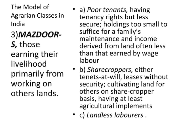 Iim calcutta indian social structure - the model of agrarian classes in ...