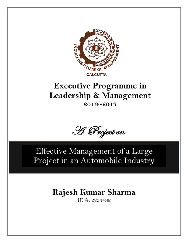 Project report submitted in IIM Calcutta | PDF | Business | Business ...