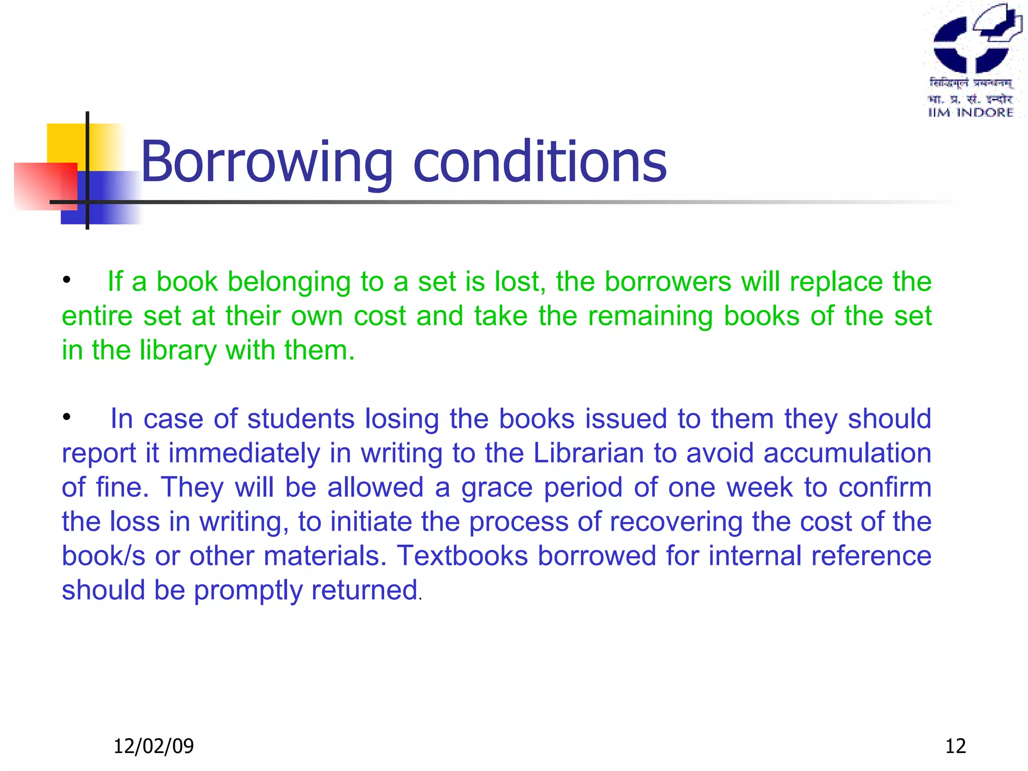 IIM Indore Library at a Glance | PPT