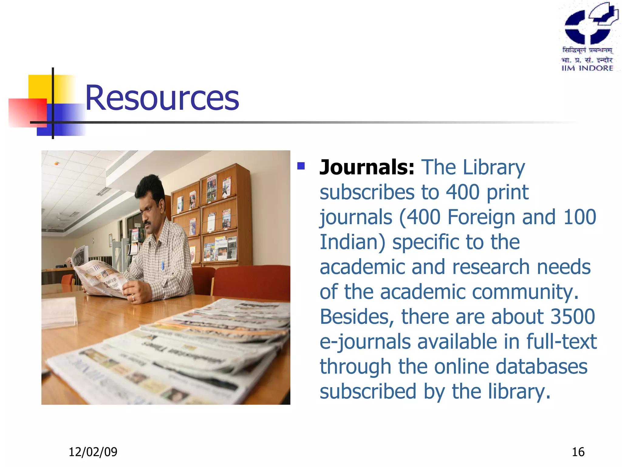 IIM Indore Library at a Glance | PPT