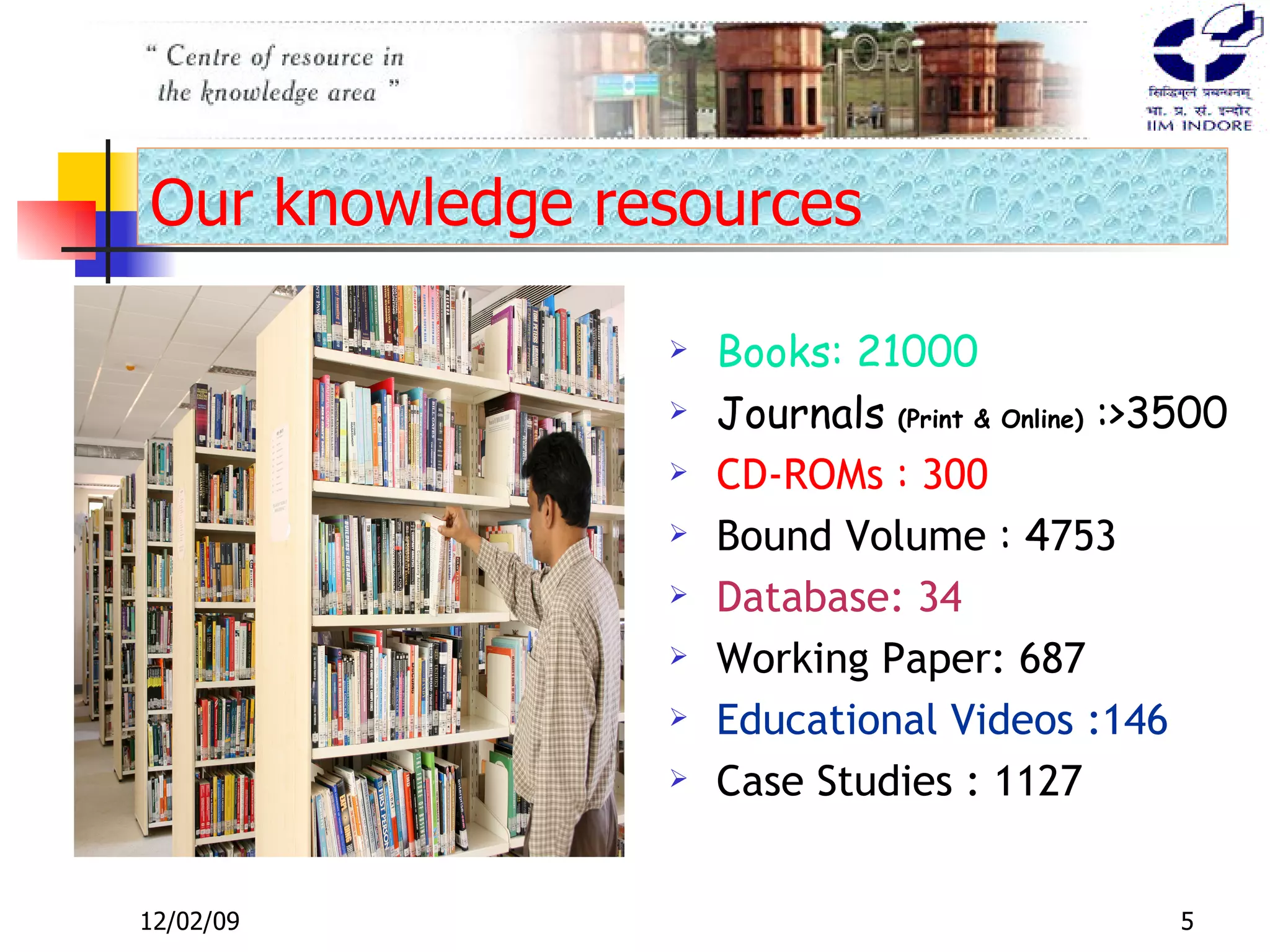 IIM Indore Library at a Glance | PPT