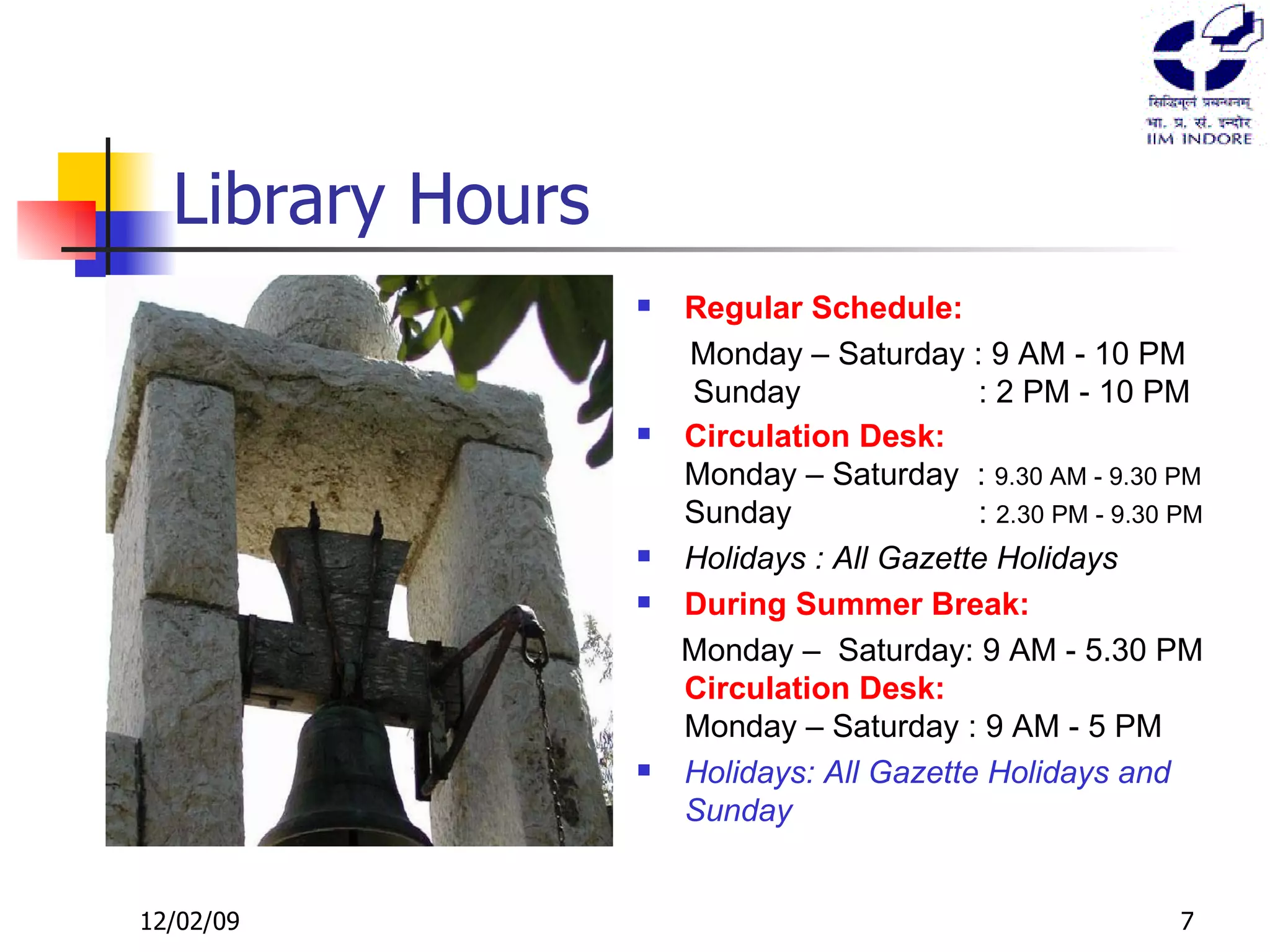 IIM Indore Library at a Glance | PPT