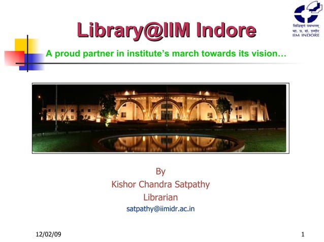 IIM Indore Library at a Glance | PPT