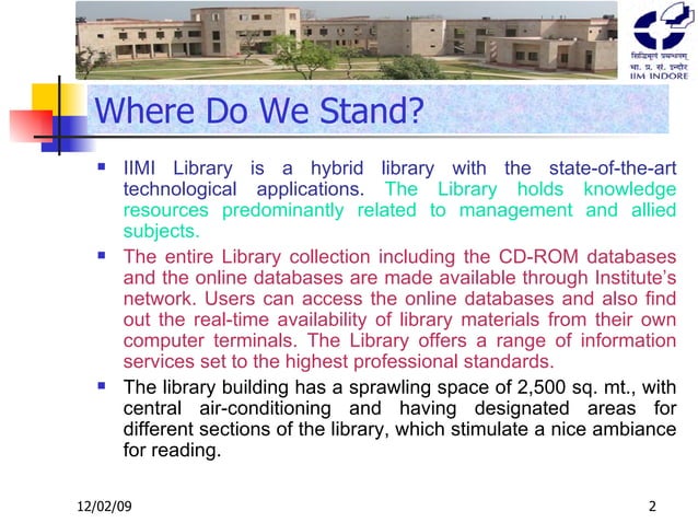 IIM Indore Library at a Glance | PPT