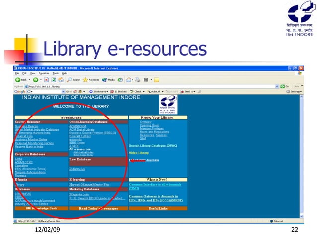 IIM Indore Library at a Glance | PPT