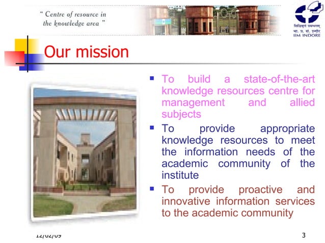 IIM Indore Library at a Glance | PPT