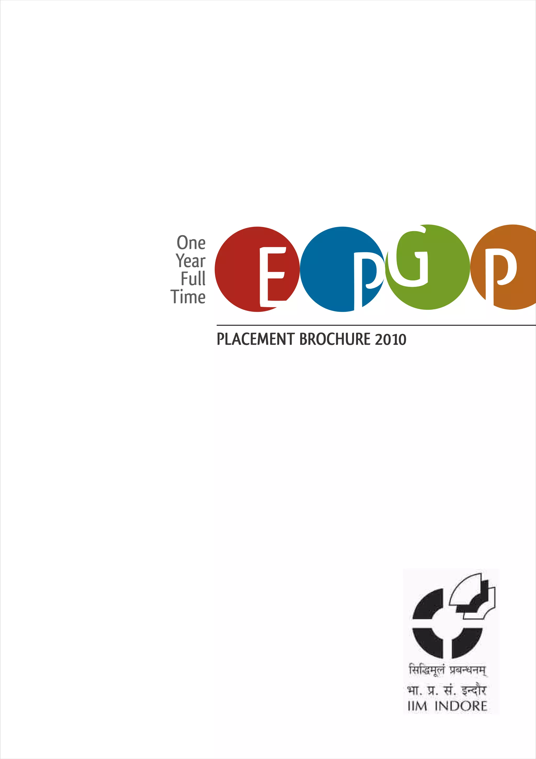 Iim Indore Epgp2010 Placement Brochure | PDF