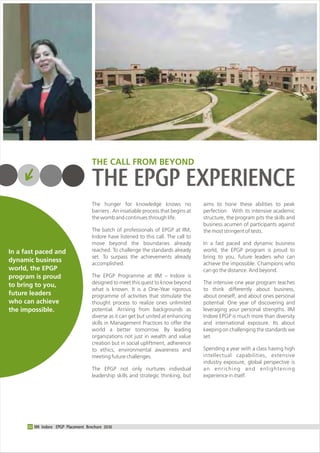 Iim Indore Epgp2010 Placement Brochure | PDF