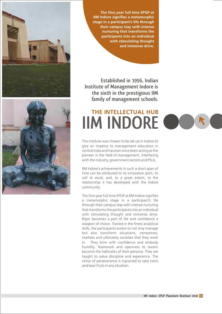Iim Indore Epgp2010 Placement Brochure Iim Indore Epgp2010 Placement Brochure