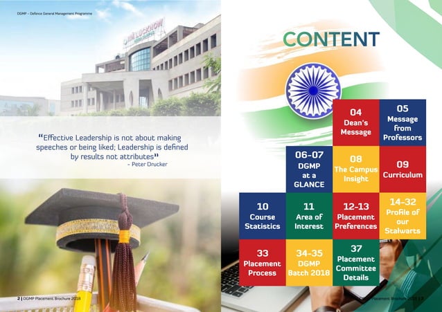 IIM Lucknow - Defence officers Placement Brochure 2018 | PDF