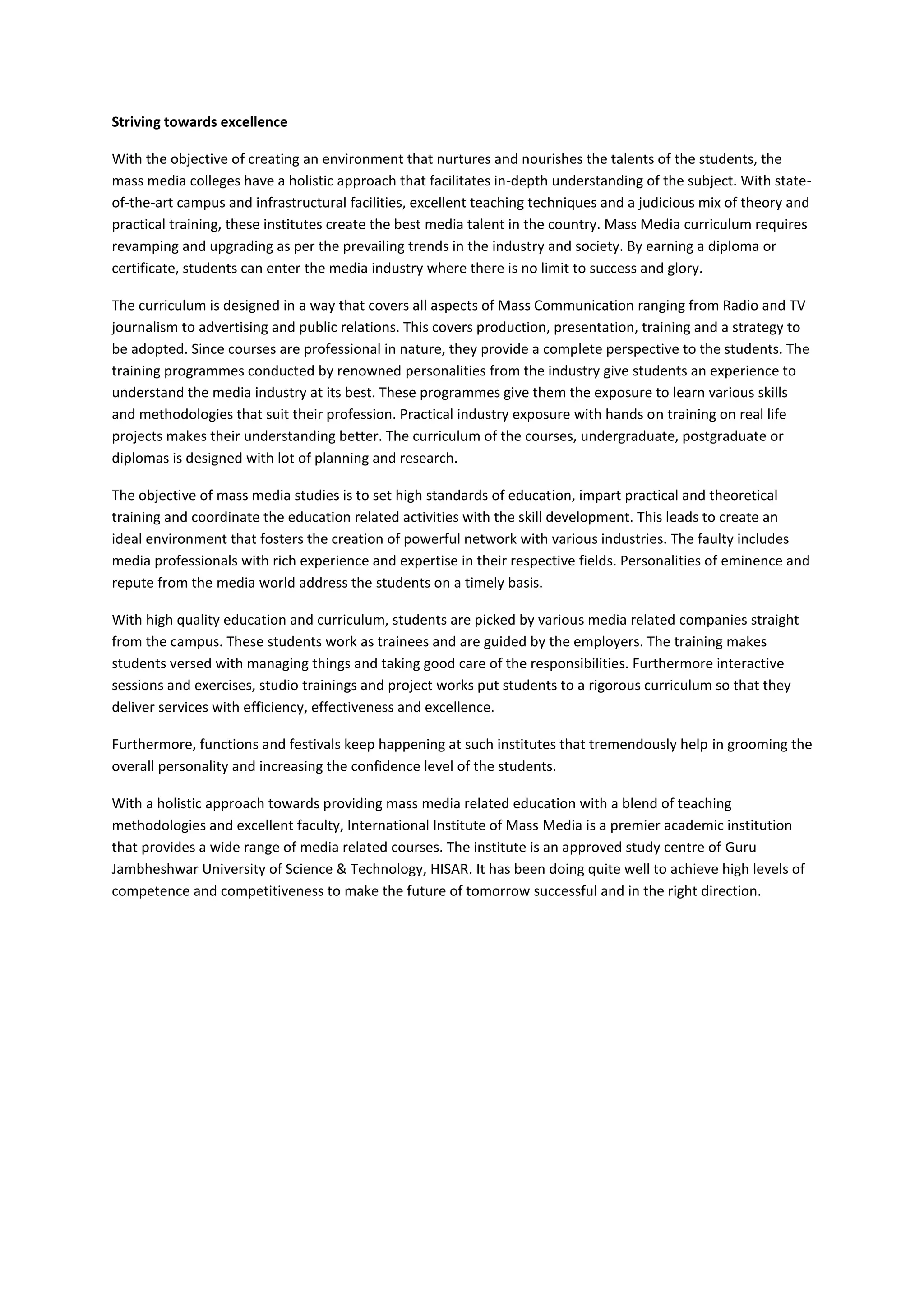 Striving Towards Excellence | PDF Striving Towards Excellence | PDF