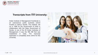 How to get transcripts from IIM Kozhikode? | PPT