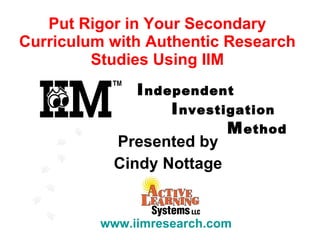 IIM Secondary Overview | PPT