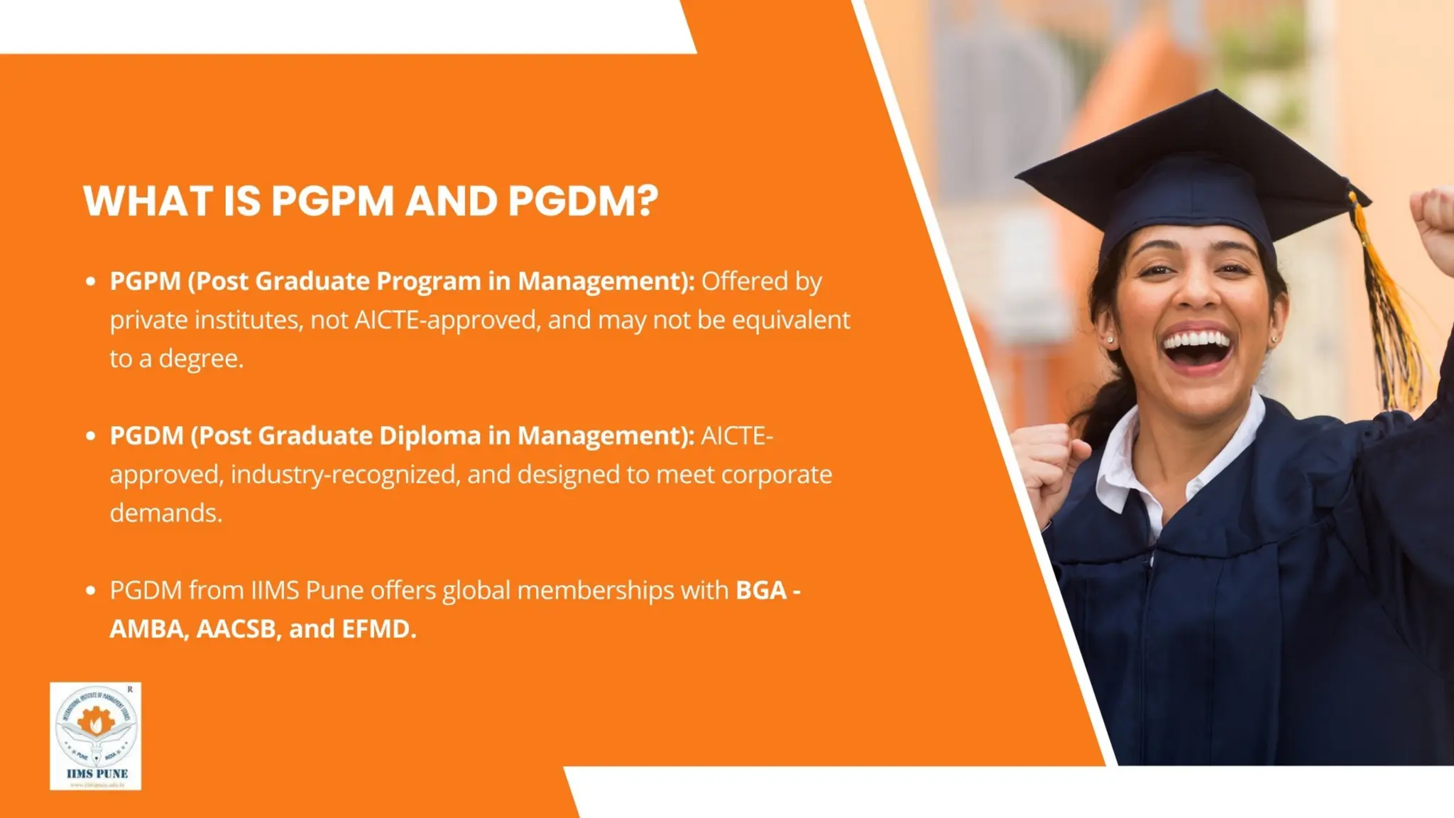 PGPM vs PGDM – Key Differences and Career Impact | IIMS Pune | PPT