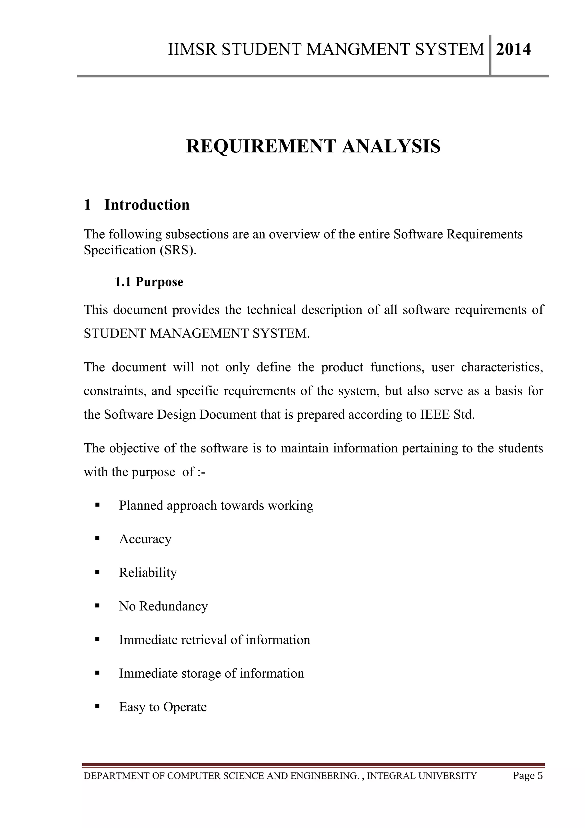 Iimsr student management system | PDF