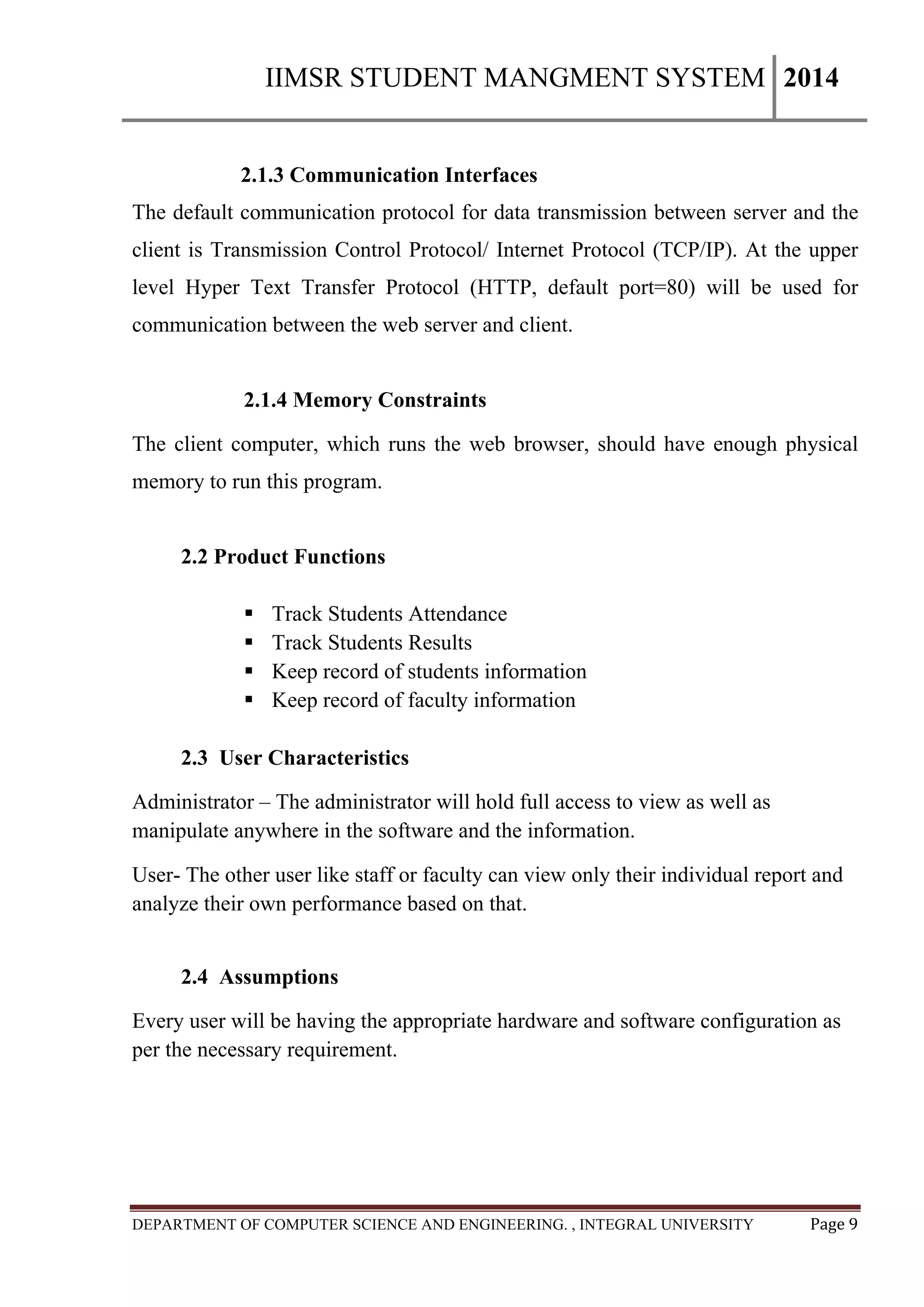 Iimsr student management system | PDF