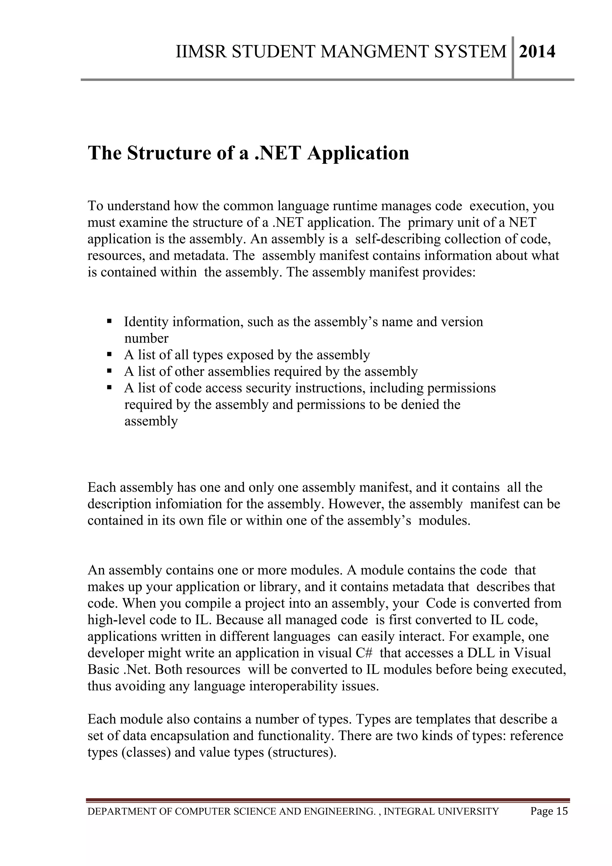 Iimsr student management system | PDF