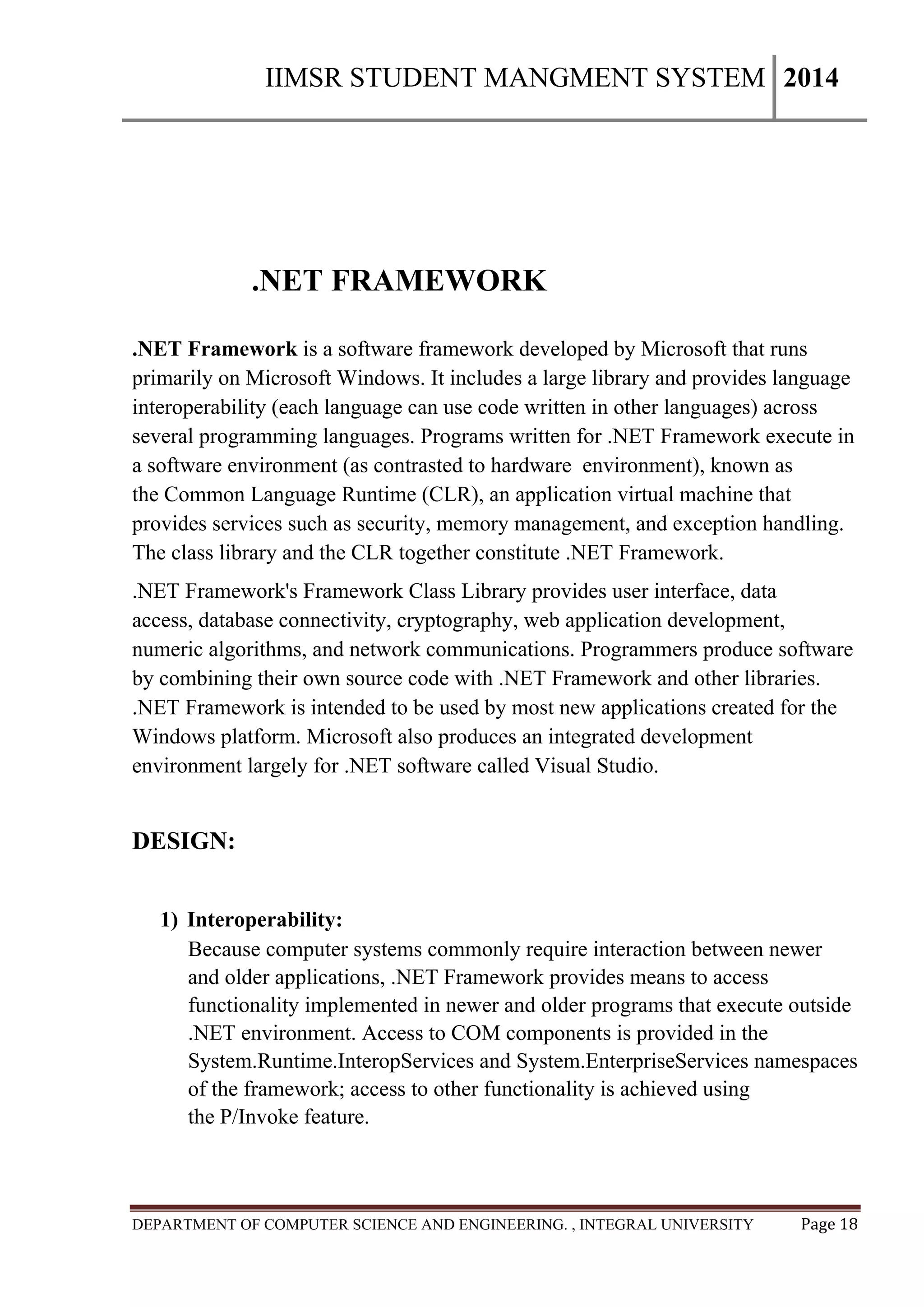 Iimsr student management system | PDF