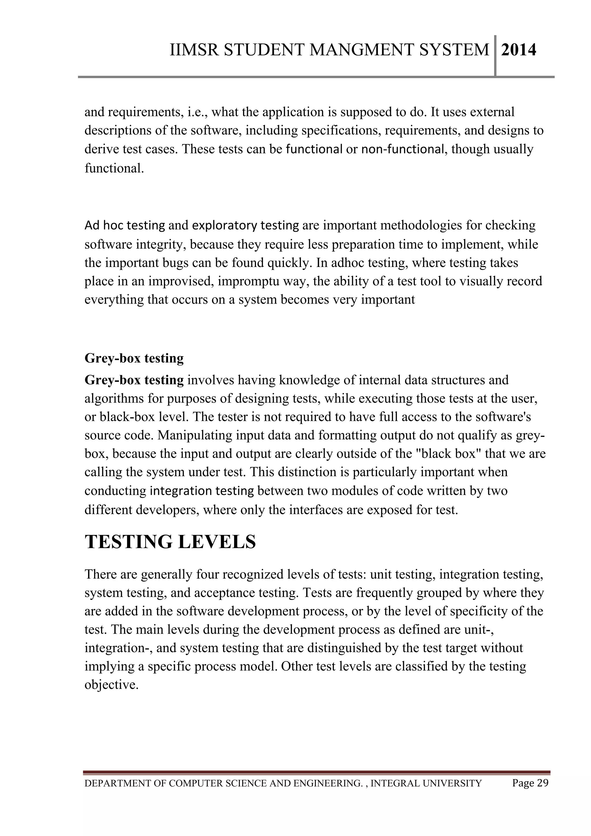 Iimsr student management system | PDF