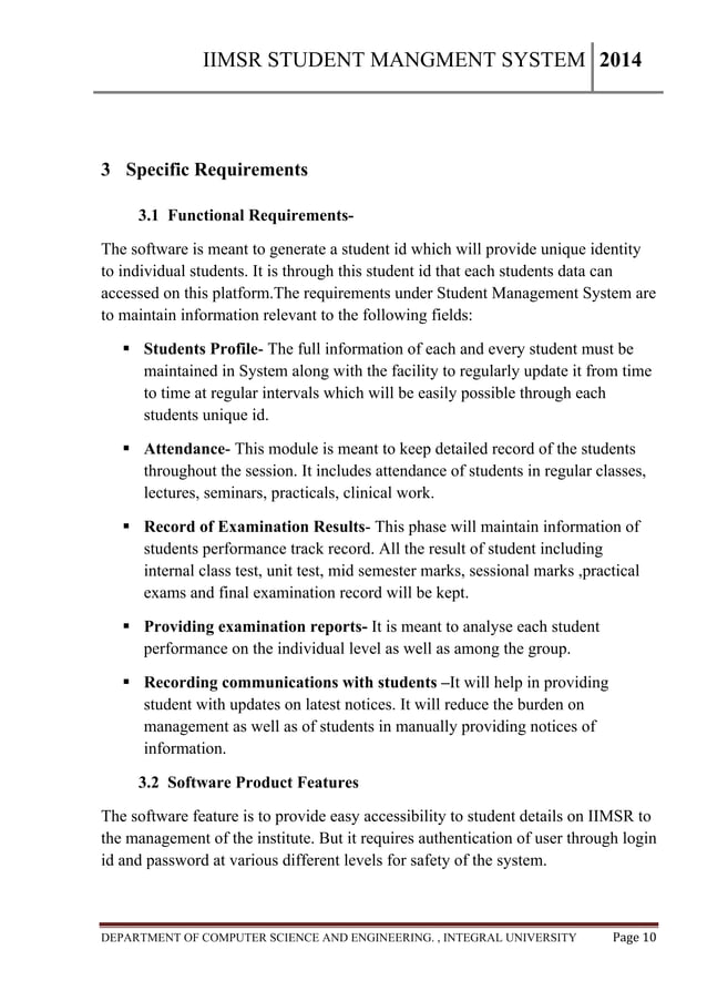 Iimsr student management system | PDF