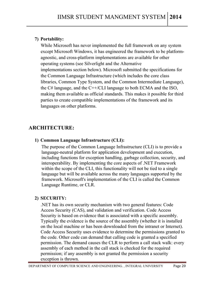 Iimsr student management system | PDF