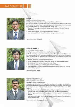 Iim trichy student profiles 2011 13 | PDF