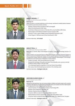 Iim trichy student profiles 2011 13 | PDF