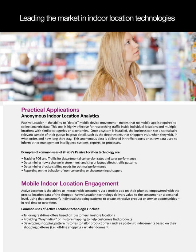 iInside retail brochure: Leading the market in indoor location ...