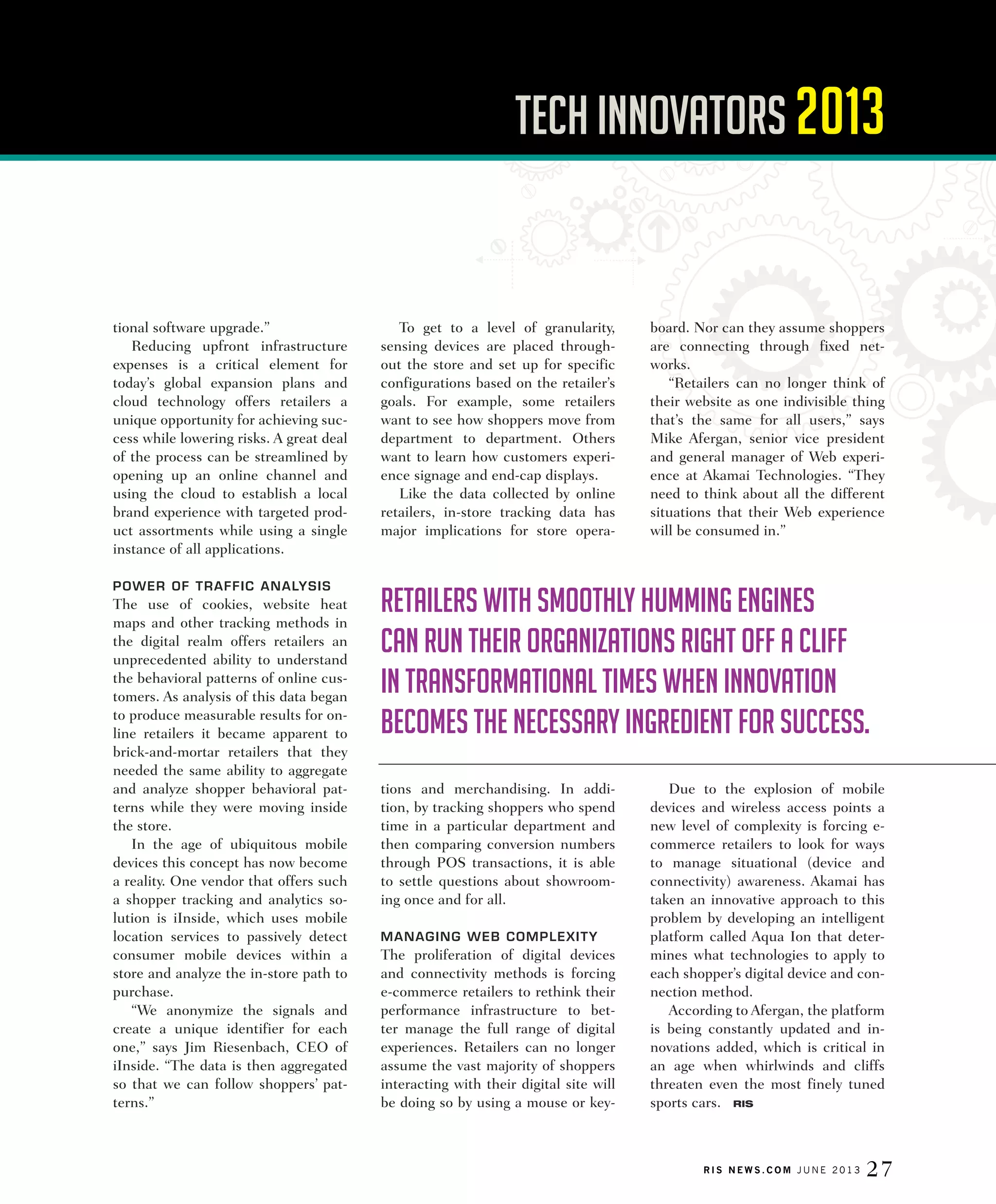 2013 Tech Innovators - RIS | PDF | Cloud Computing | Internet