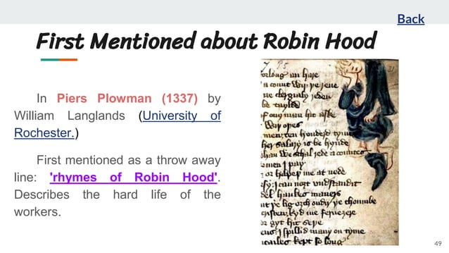 Ballad : robin hood legend (the medieval period ) (Saharat Laksanasut สหรัฐ ลักษณะสุต) | PPT