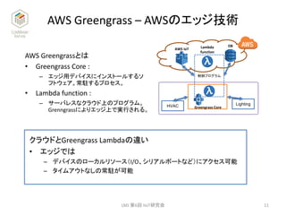 AWS GreengrassによるLチカとAIスピーカーによるBAS制御の実証実験 | PDF