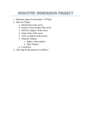 Industry immersion Project | DOCX