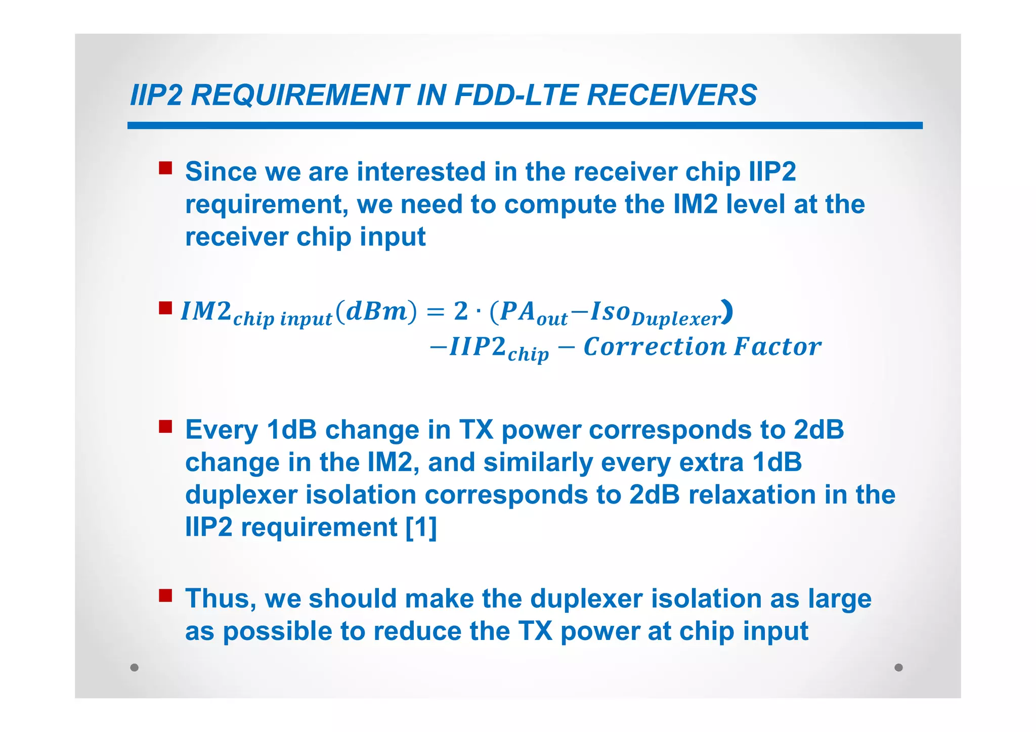 IIP2 requirements in 4G LTE Handset Receivers | PDF