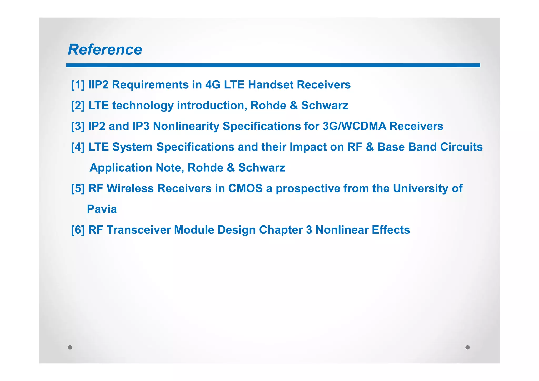 IIP2 requirements in 4G LTE Handset Receivers | PDF
