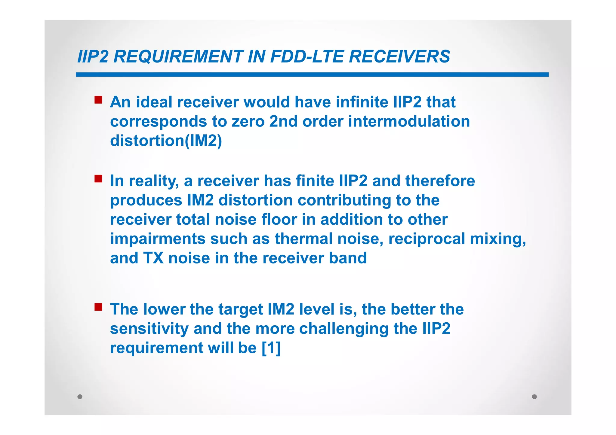 IIP2 requirements in 4G LTE Handset Receivers | PDF