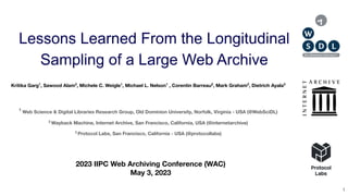 Lessons Learned From the Longitudinal Sampling of a Large Web Archive | PPT