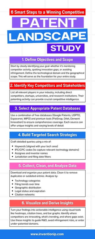 6 Smart Steps for a Competitive Patent Landscape Study | Infographics ...