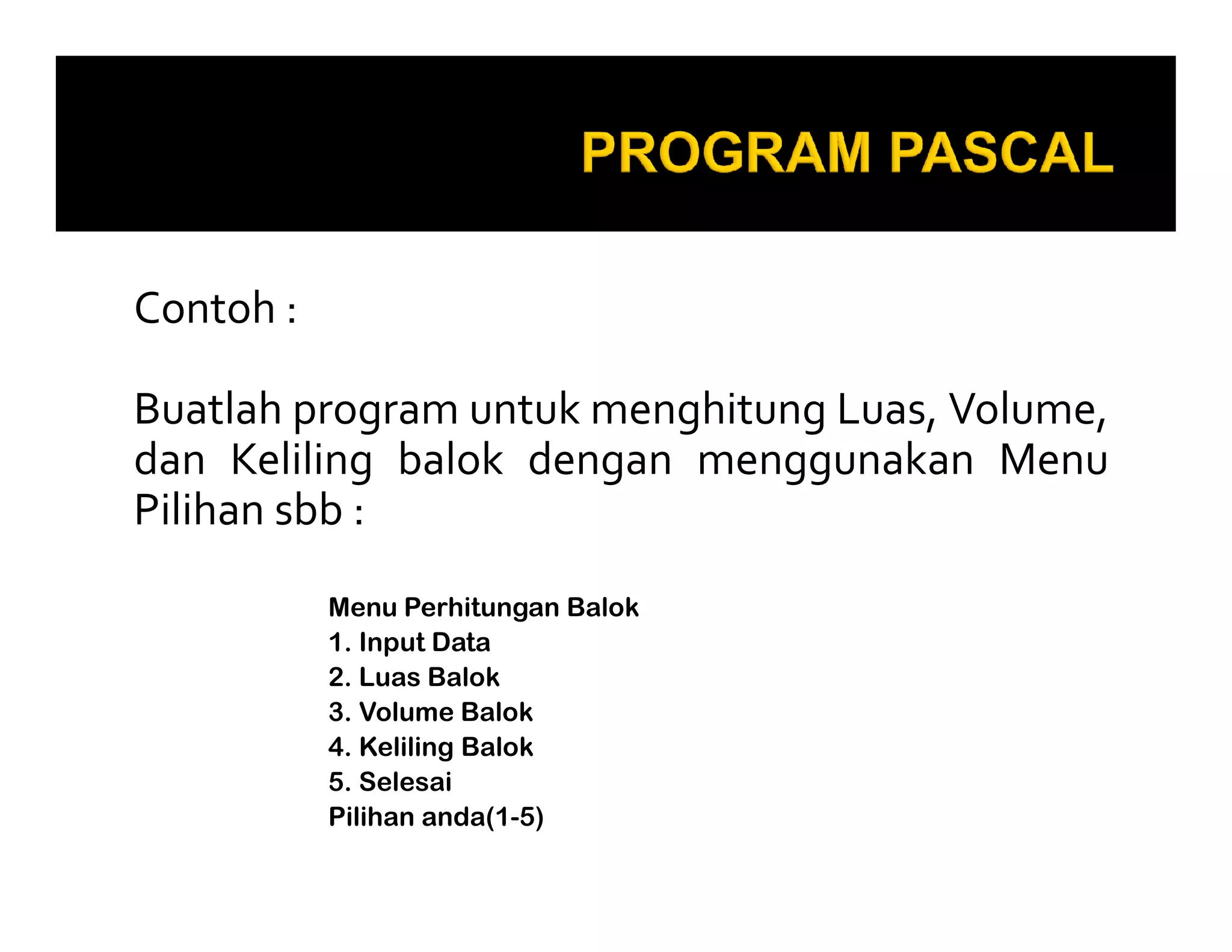 Materi Pelajaran Program Pascal | PDF